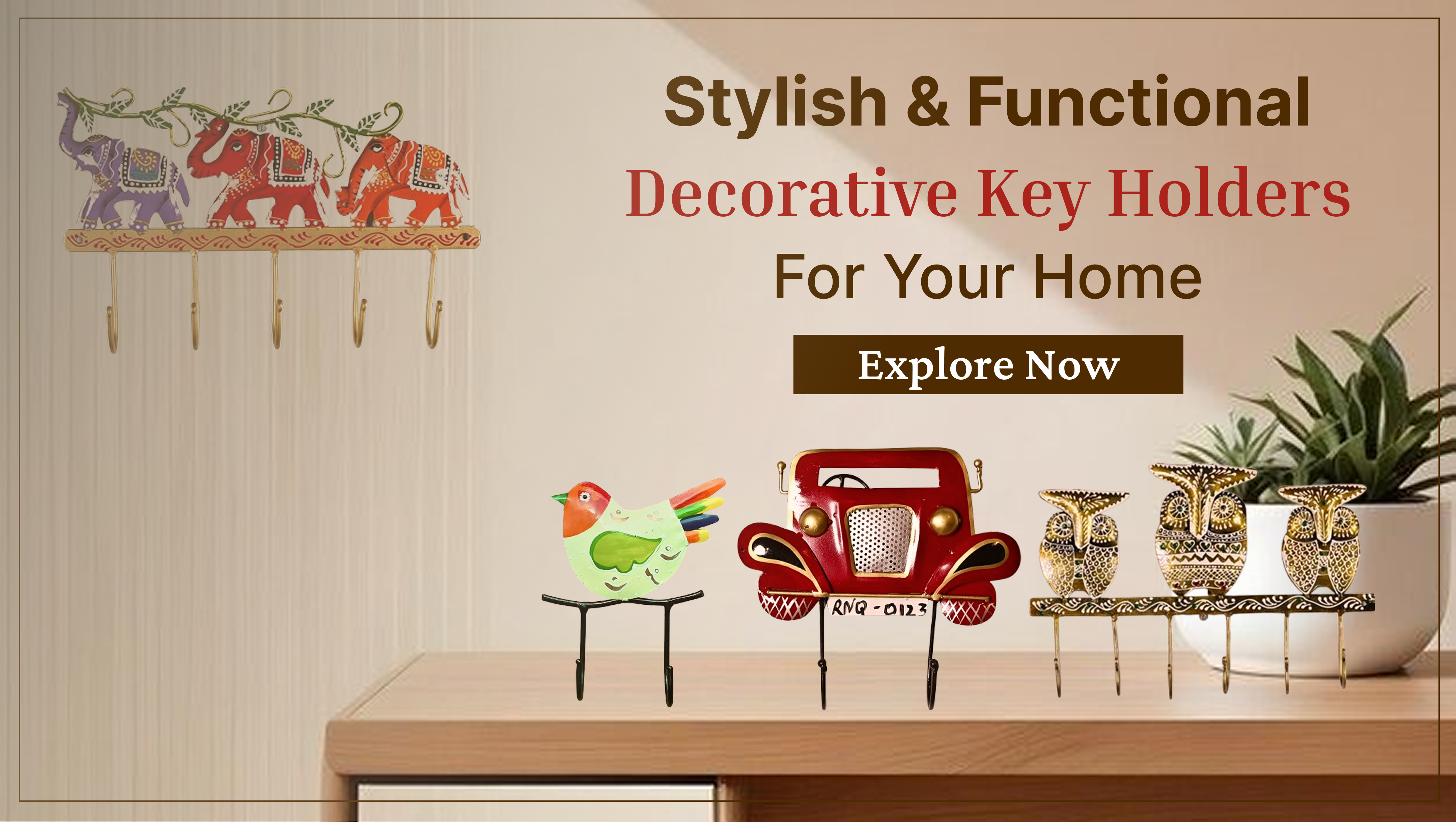 Stylish & Functional Decorative Key Holders for Your Home – Sanvi and Craft