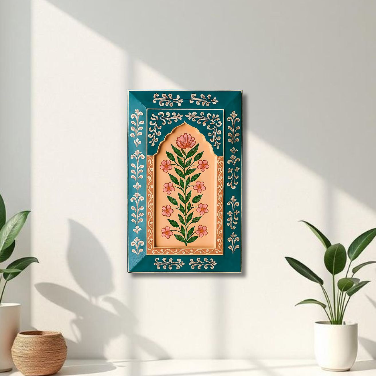 Turquoise Handpainted Wooden Wall Frame – Sanvi and Craft